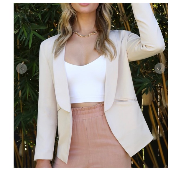 ShopEvelynne | Jackets & Coats | 5 Fabulous Beige Open Blazer With ...